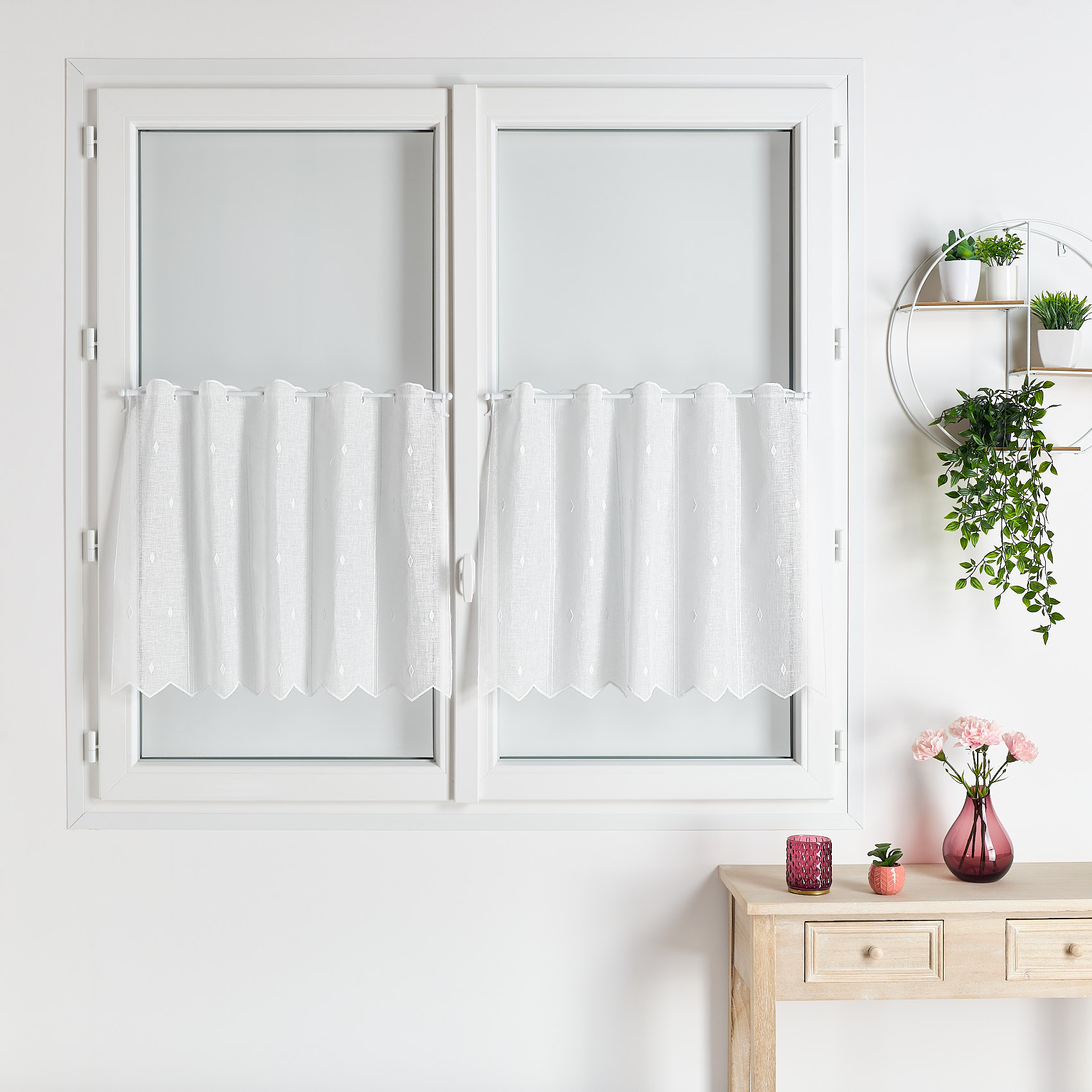 Brise bise de etamina con diseño de rombos | Leroy Merlin