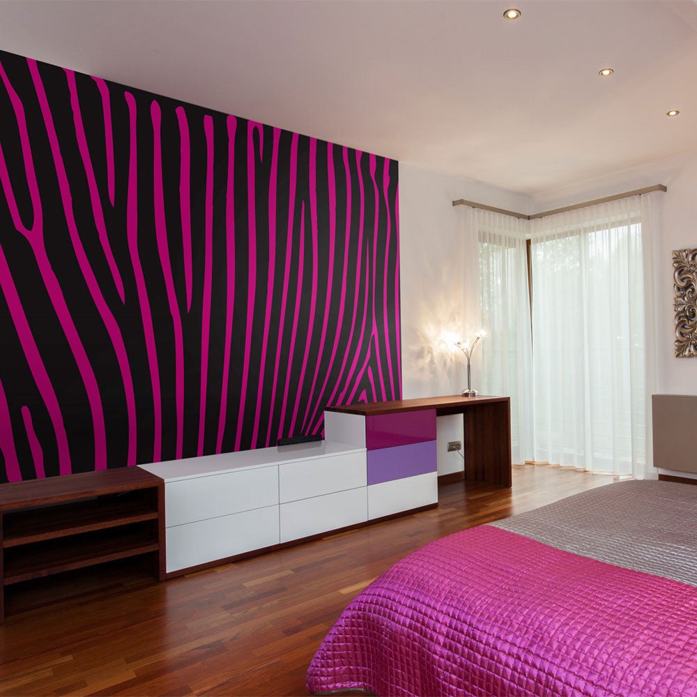 Papier peint - Zebra pattern (violet) 250x193 cm | Leroy Merlin