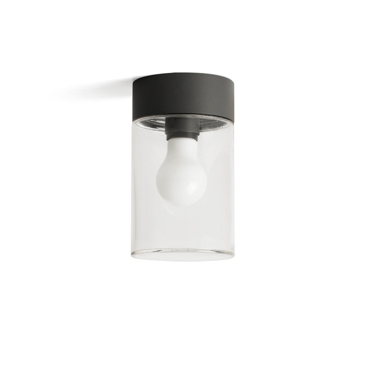 Plafón de techo gris oscuro con cristal transparente KILA 71740 | Leroy ...