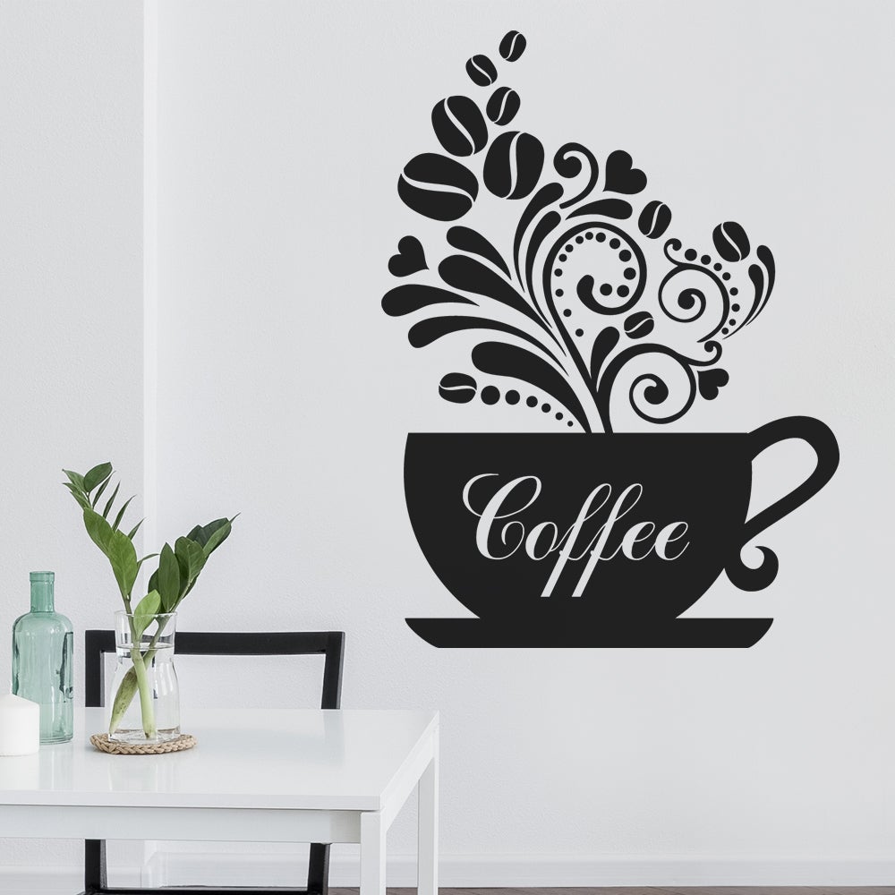 Sticker Mural - Coffee - Noir - 67x91 cm | Leroy Merlin