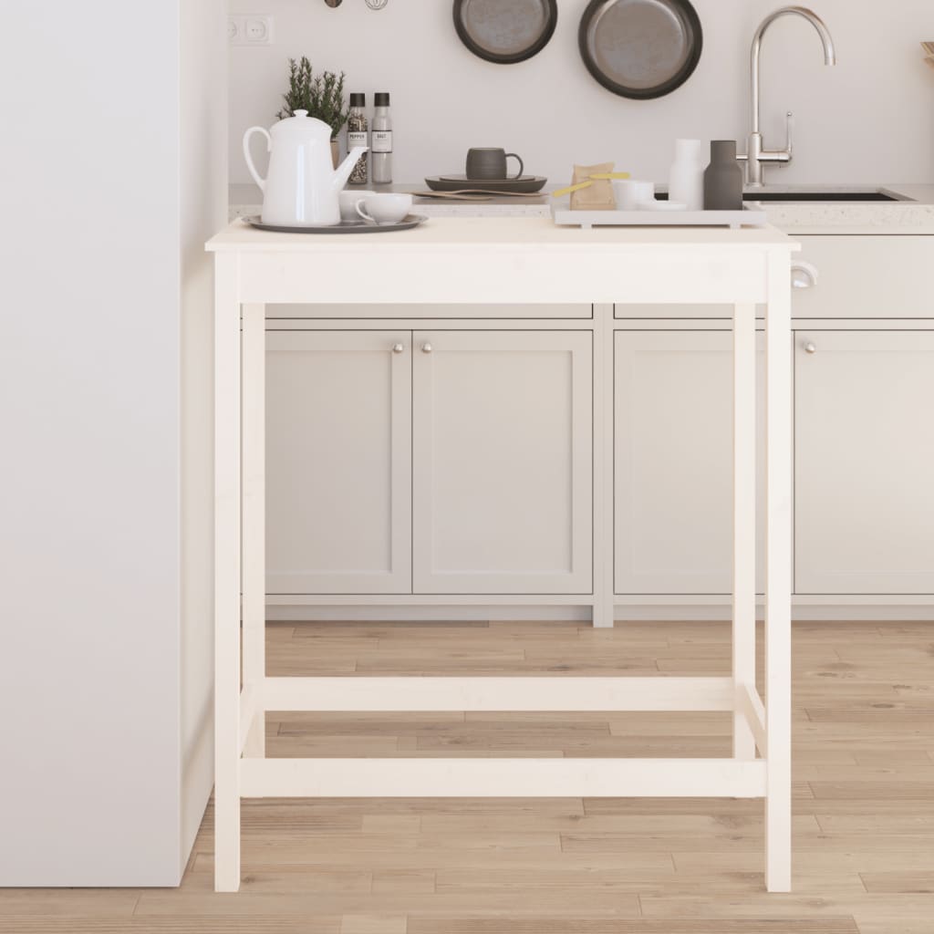 Table de bar blanc 100x50x110 cm bois massif de pin | Leroy Merlin