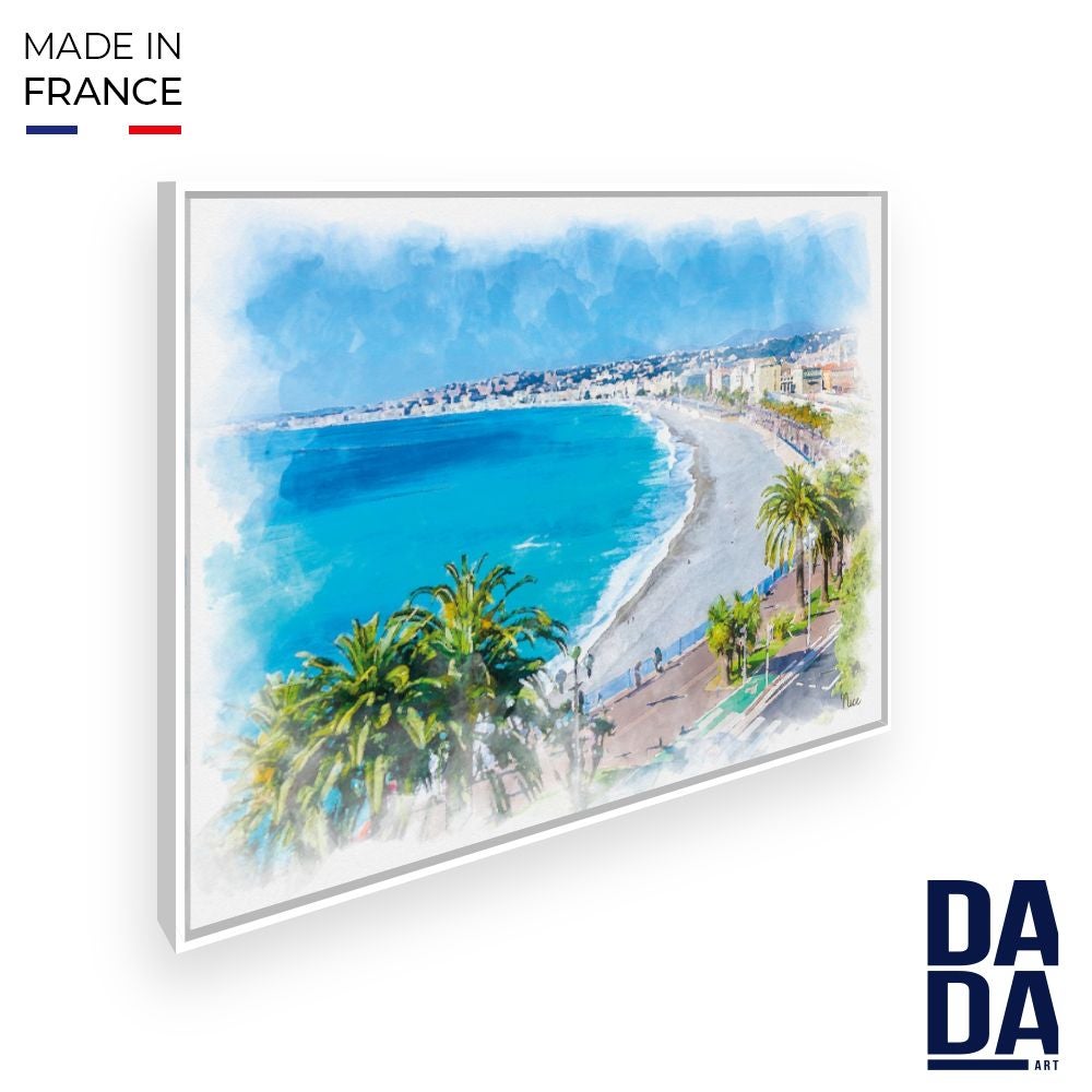 Tableau Côte de Nice / 45x60cm / Cadre Blanc / Fabriqué en France ...