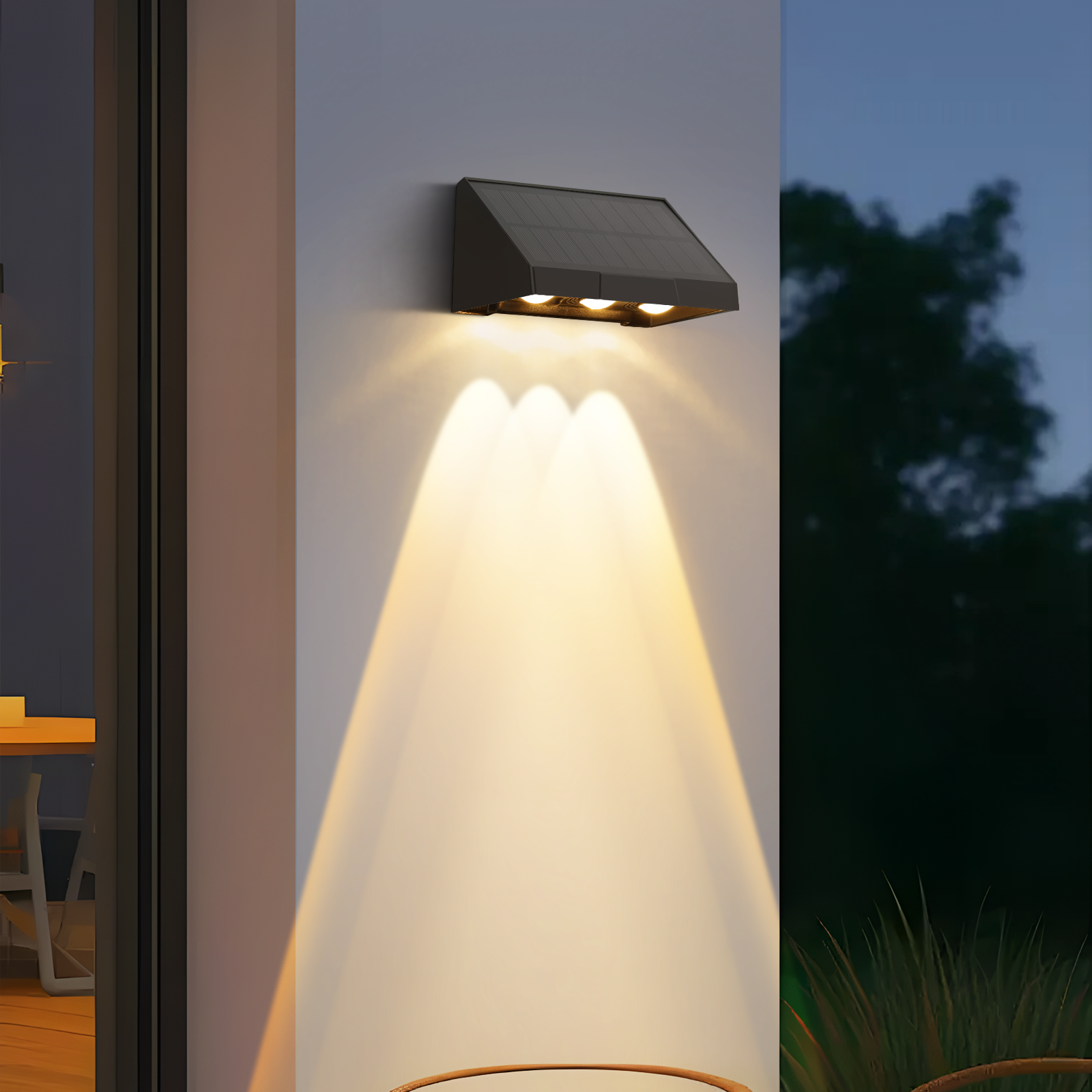 ZMH Applique Solaire Extérieure - LED 3000K Blanc Chaud 2 Modes - Pour ...