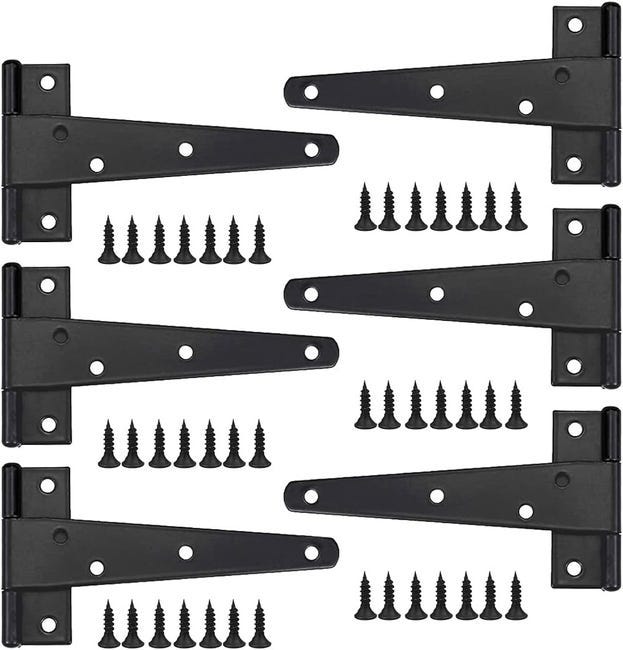 Charniere Porte Lourde 6pcs, Charnière en T Noires, Charniere Plate ...
