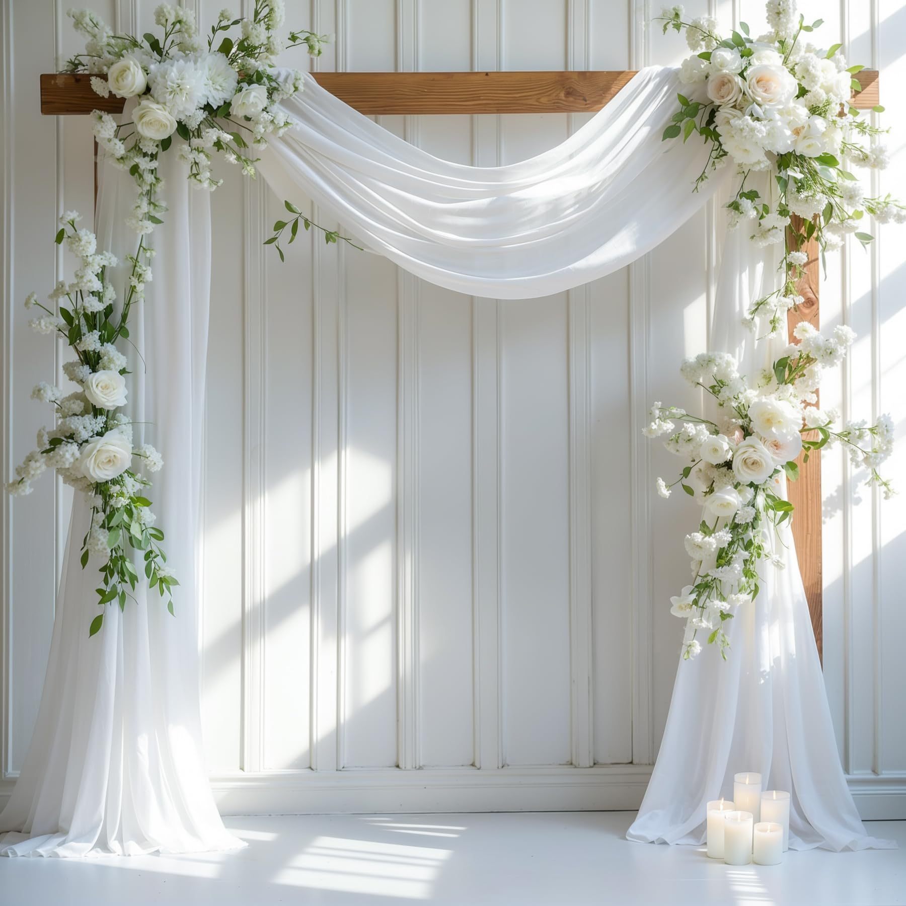 Wedding Arch Drapes -White Sequin Fabric, 1.6x6M Panels for Arch ...