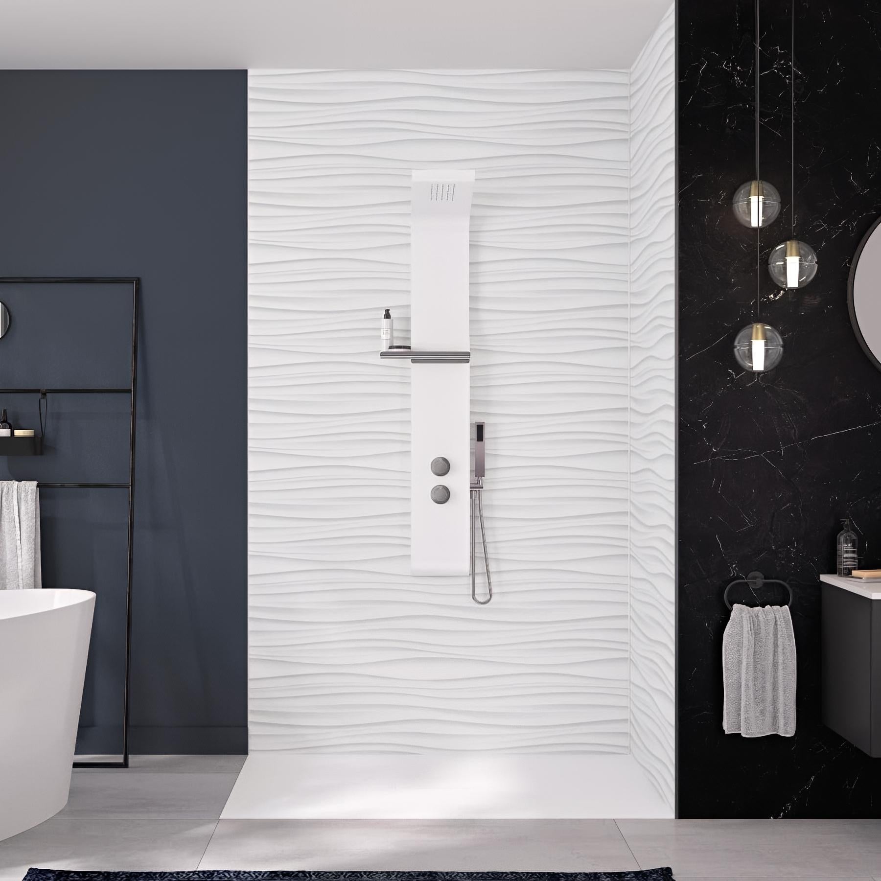 Panel de ducha de diseño Kinewall 100x202 cm ondas horizontales | Leroy ...