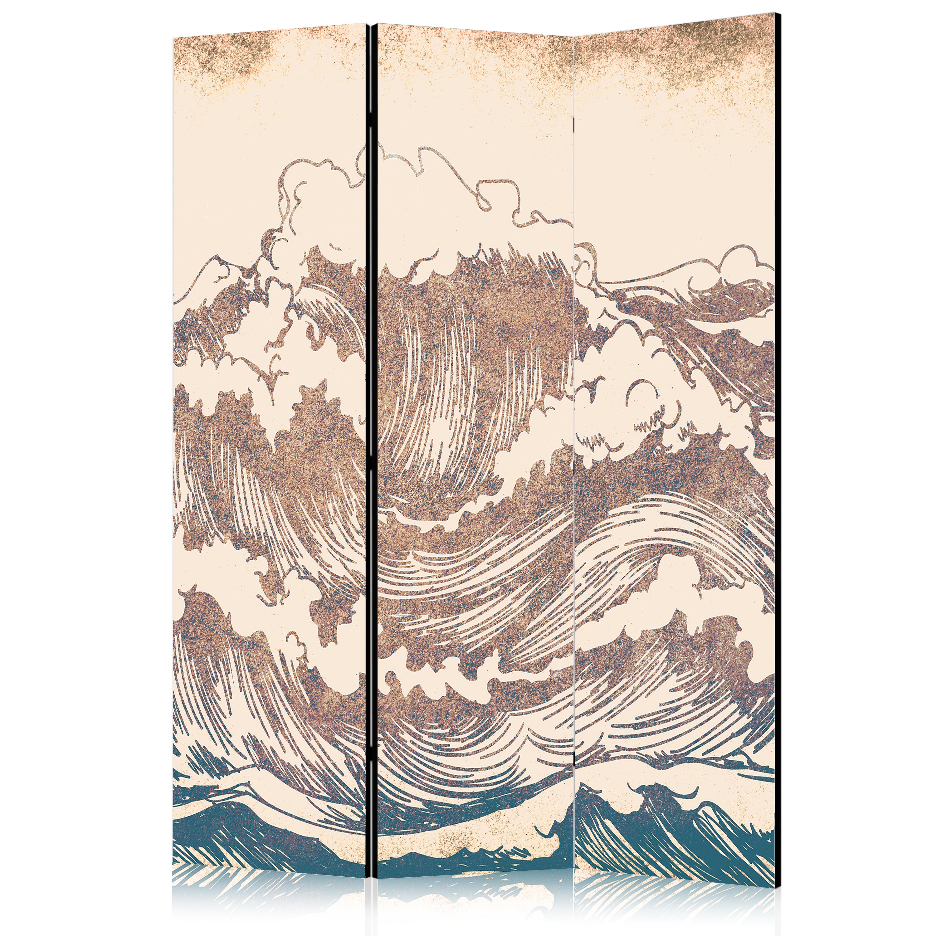 Paravent -Hautes vagues beige dans un style vintage 135x172 | Leroy Merlin