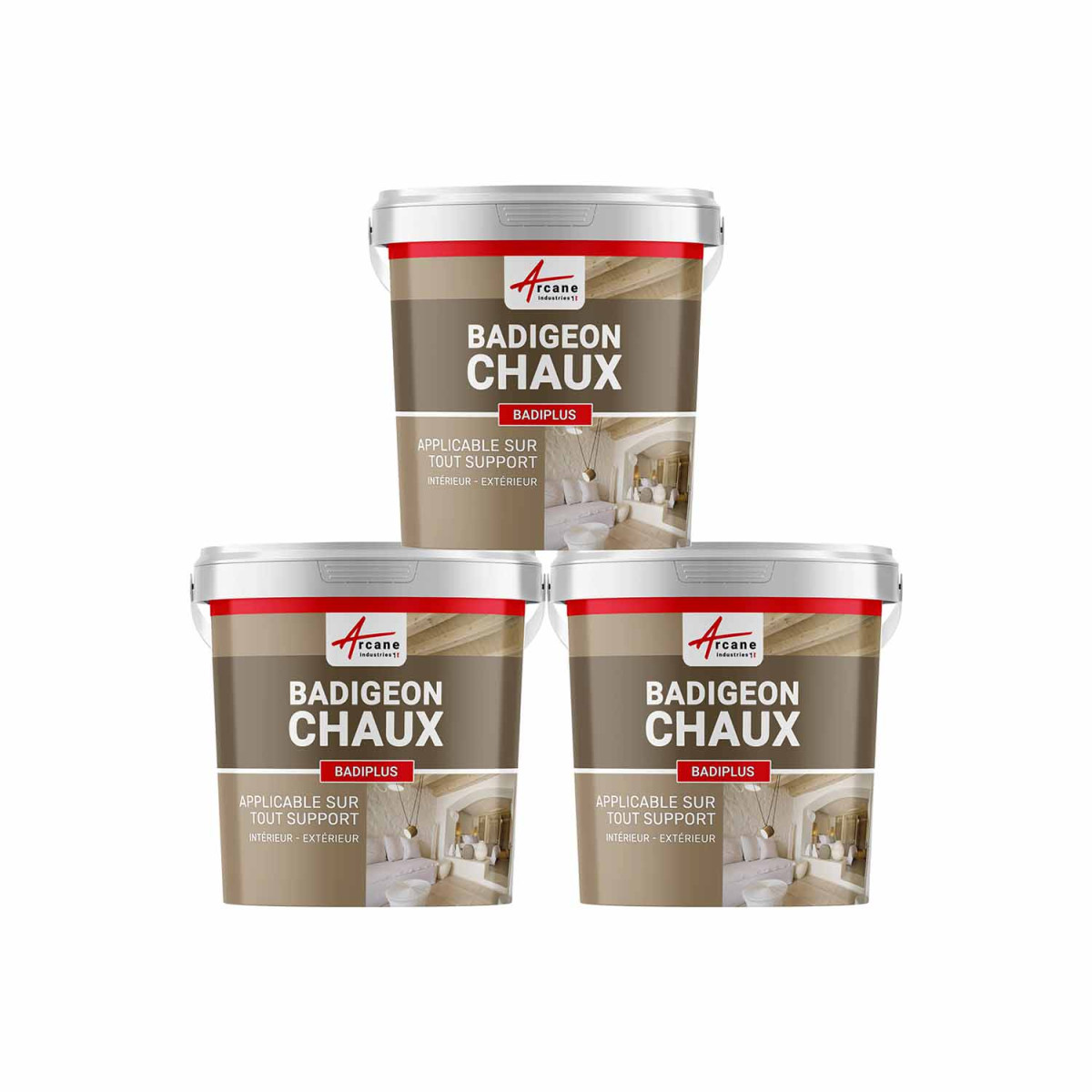 Cal a brocha para paredes exteriores e interiores - BADIPLUS - 3 x 20 ...
