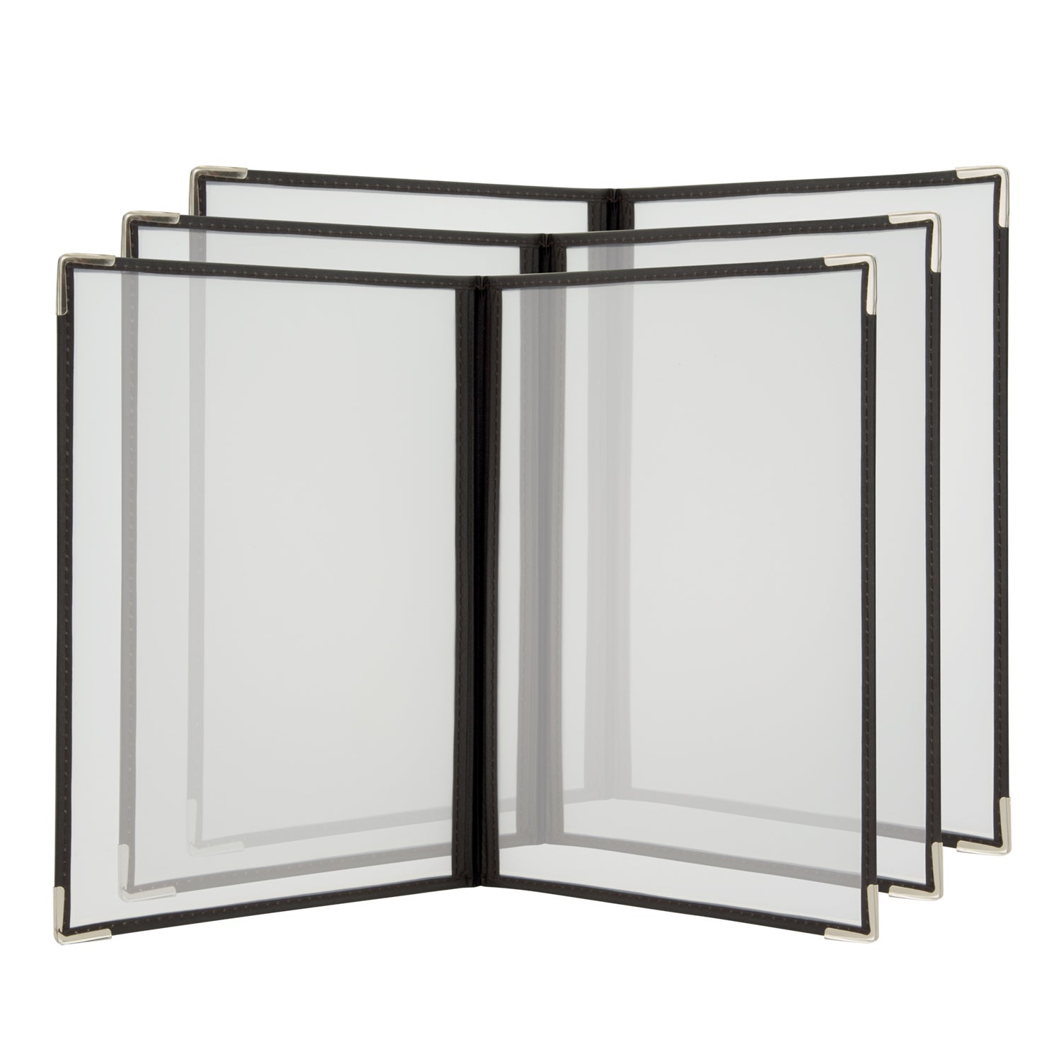 Lot de 3 Protèges-menus double A4 Crystal transparent (présente 4 pages ...