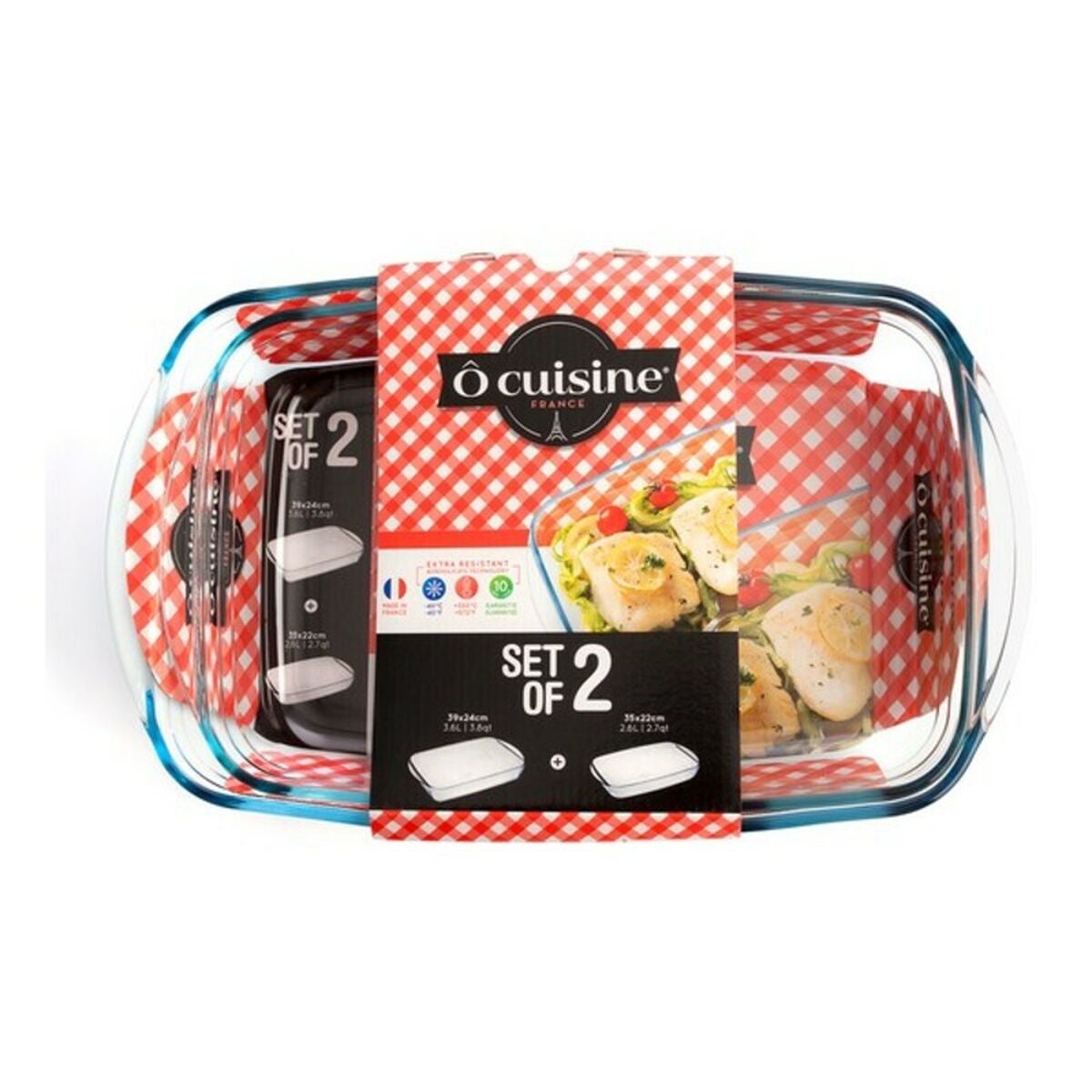Set de Fuentes para Horno Ô Cuisine Vidrio de borosilicato (2 pcs ...