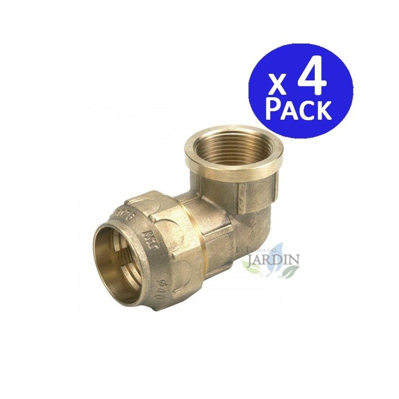 4 x Codo hembra latón 25mm x 3/4" para tubería de polietileno | Leroy Merlin