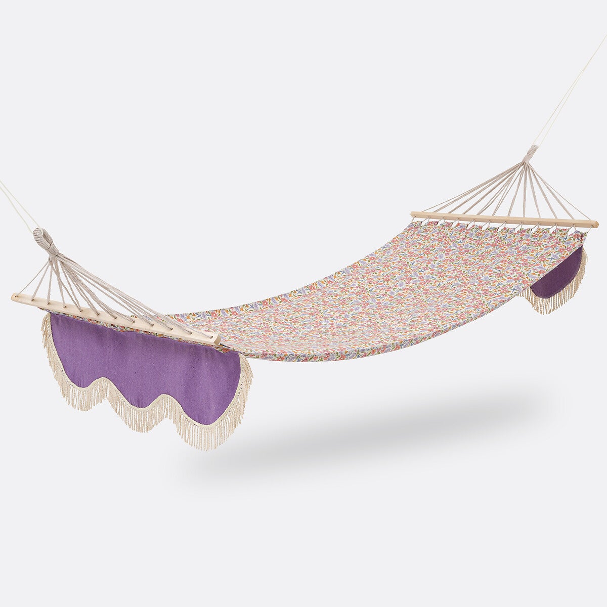 Hamac monoplace, finition frangée Moroja - Violet/rose - taille unique ...