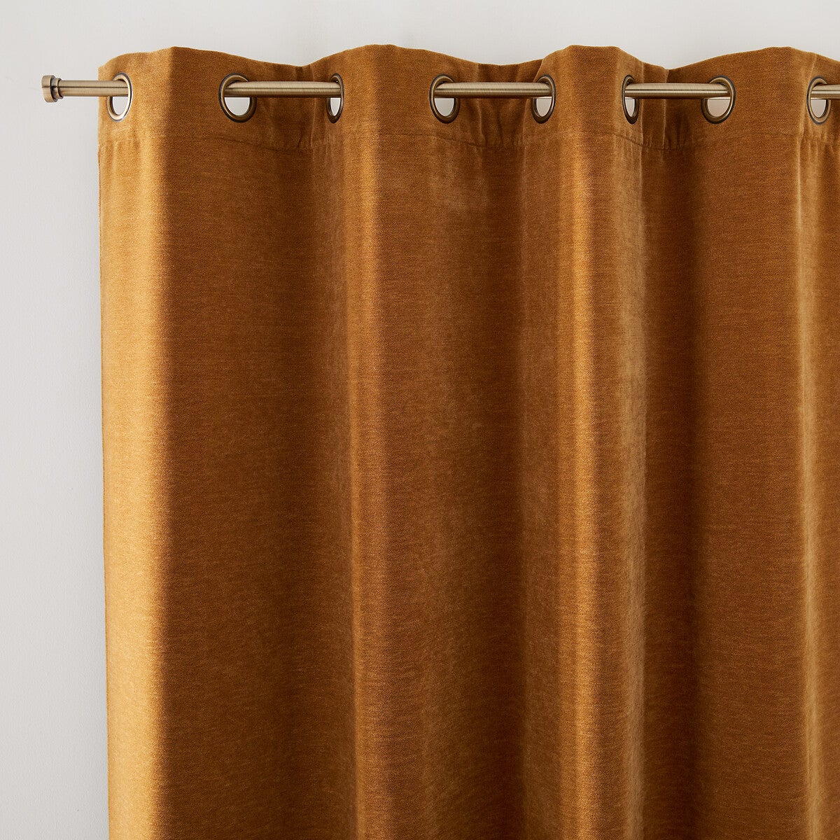 Rideau chenille aspect velours oeillets, Calda - Bronze - 300 x 135 cm ...