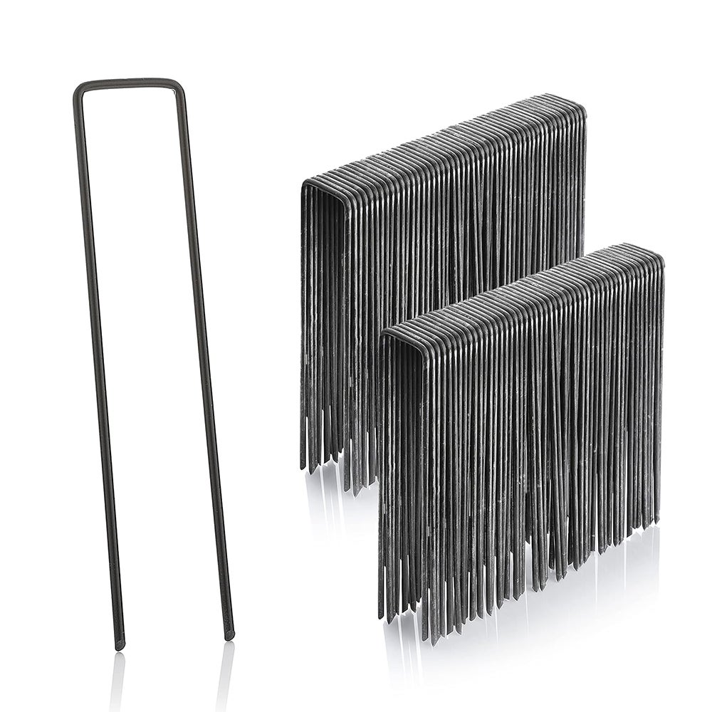 150 Uds. Clavos de suelo en forma de U, clavos de acero galvanizado ...