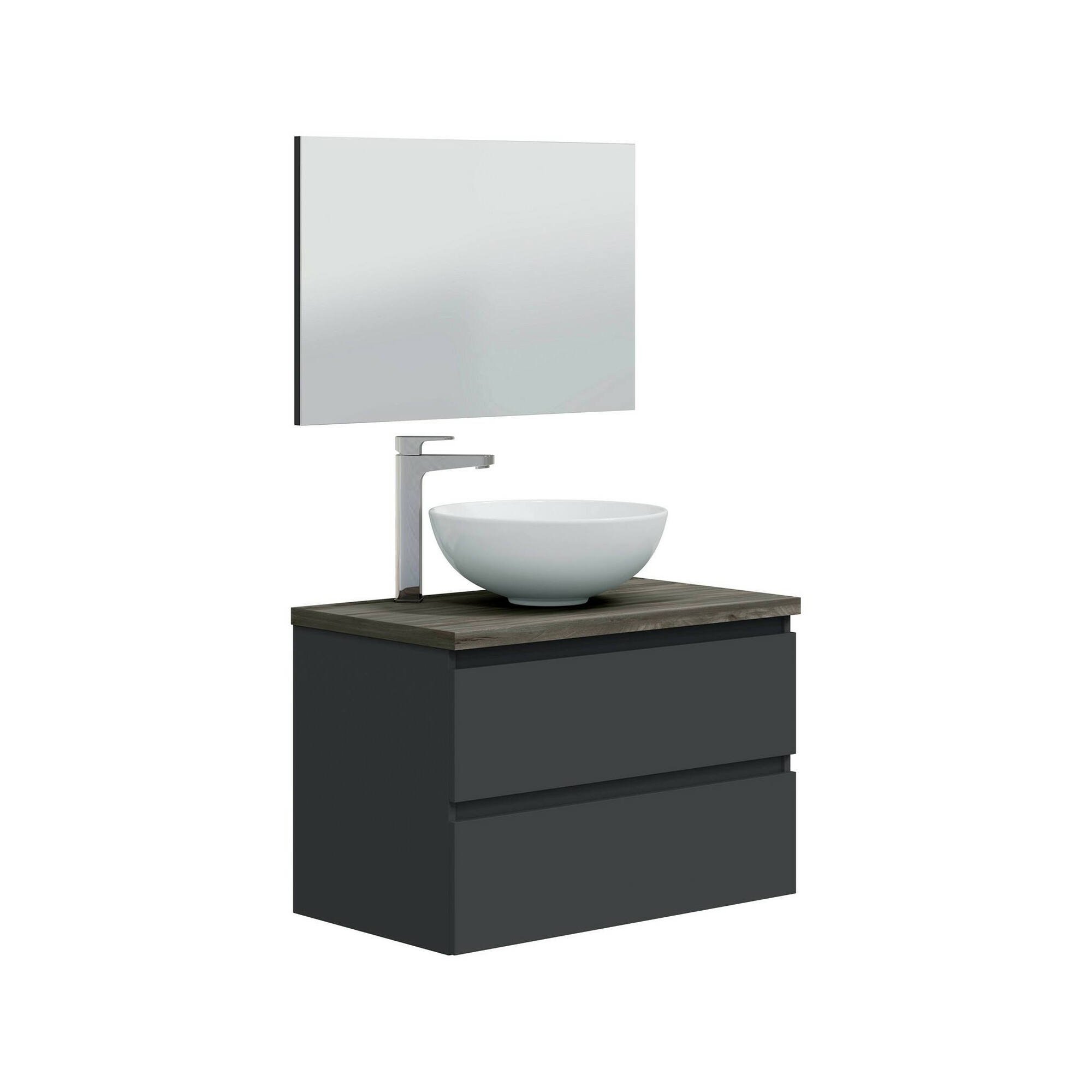 Mueble Bajo Lavabo, Espejo Incluido 2 Cajones, Puertas, 78.5x46x53h cm ...