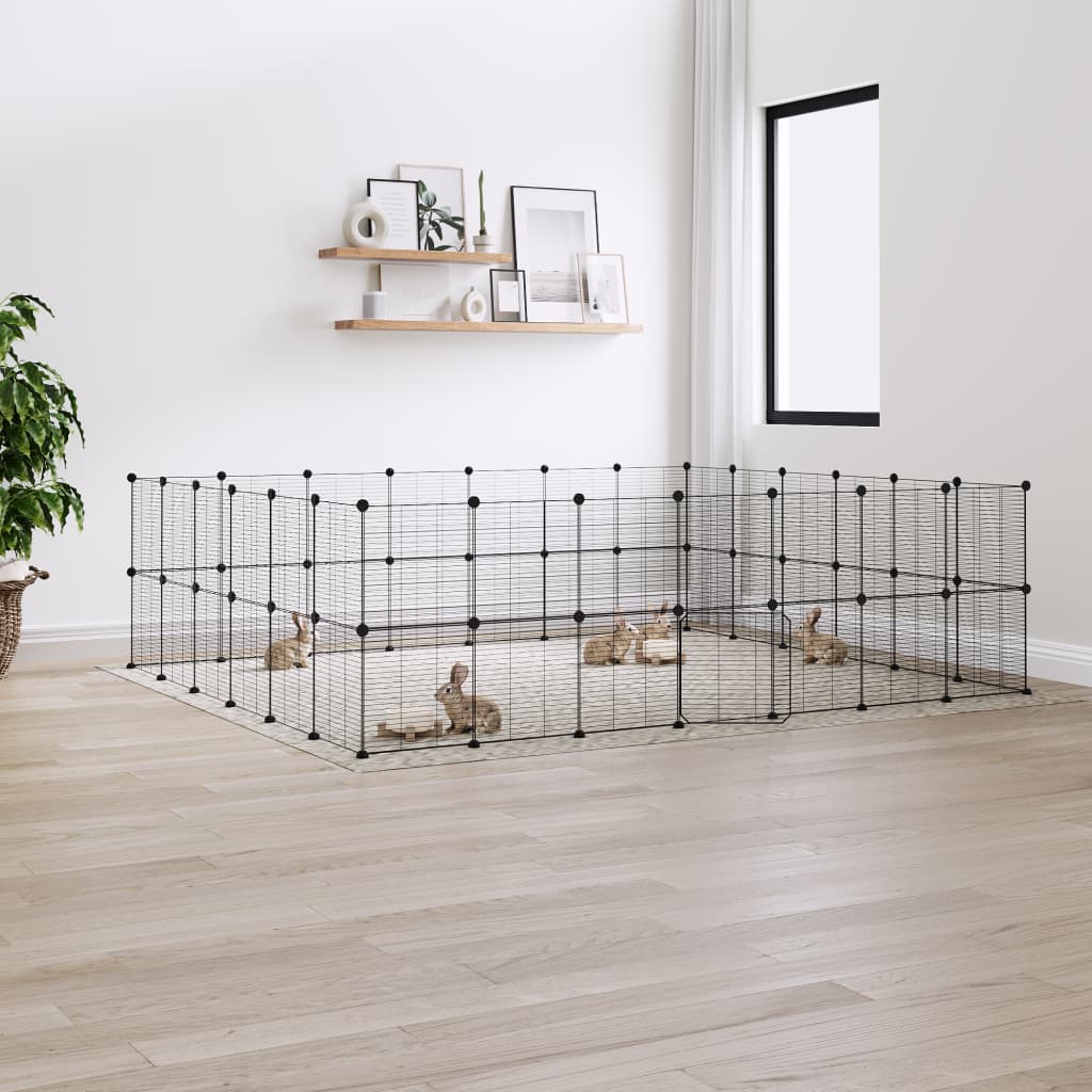 Maison Exclusive - Cage animaux de compagnie à 52 panneaux et porte ...