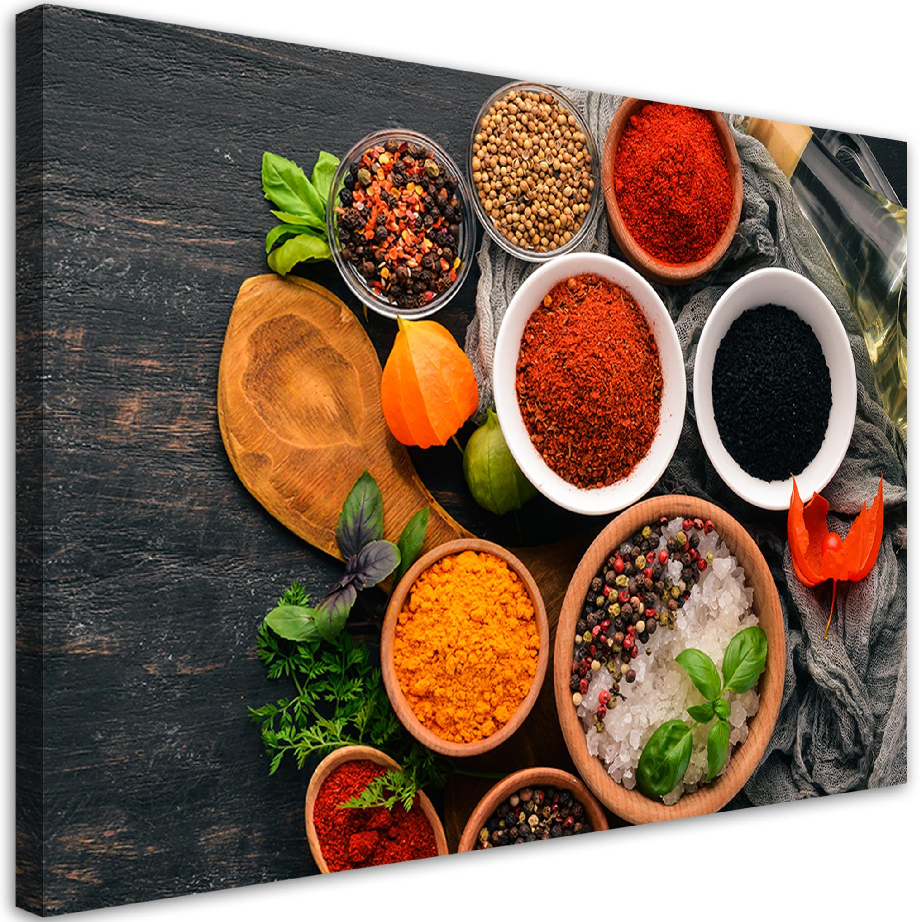 Tableau sur toile Épices fraîches dans la cuisine 60x40 | Leroy Merlin