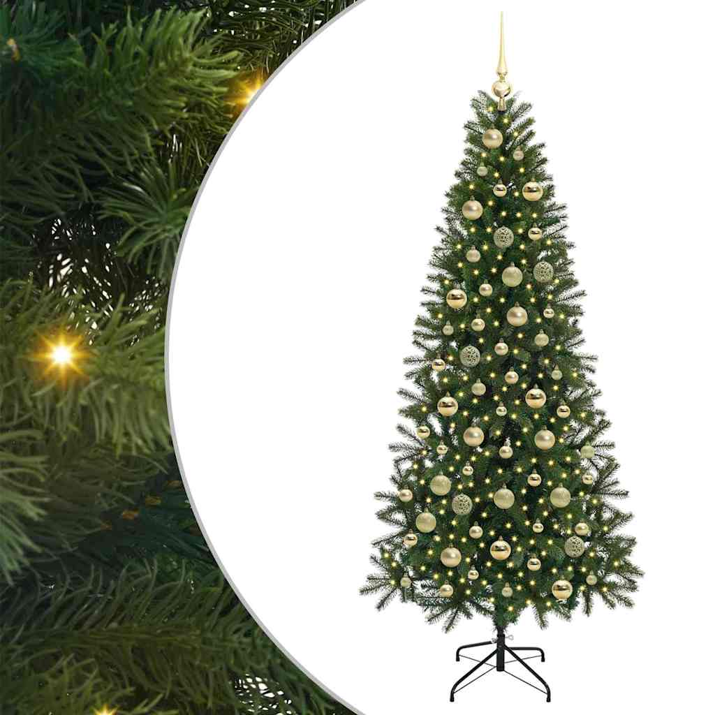 Sapin de Noël | Arbre de Noël artificiel avec 300 LED Vert 210 cm PE et ...