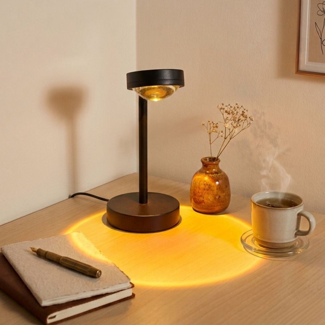 Lámpara de Mesa LED Sunset con Iluminación Cálida Ambiental y Cabezal ...