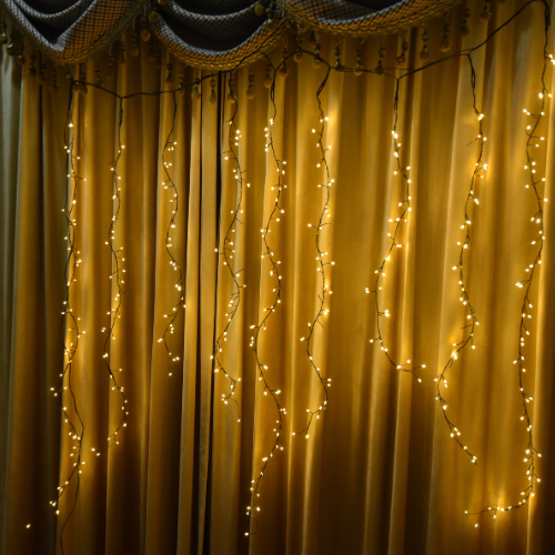 Cortina Micro LED, luces de hadas, 1.2 x 1.5m, 432 LEDs cálido, cable ...