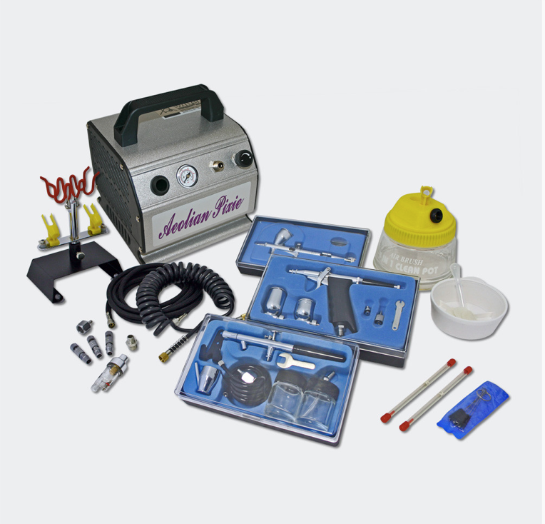 Kit Compresseur Airbrush Professionnel As176 Avec Trois Aérographes ...