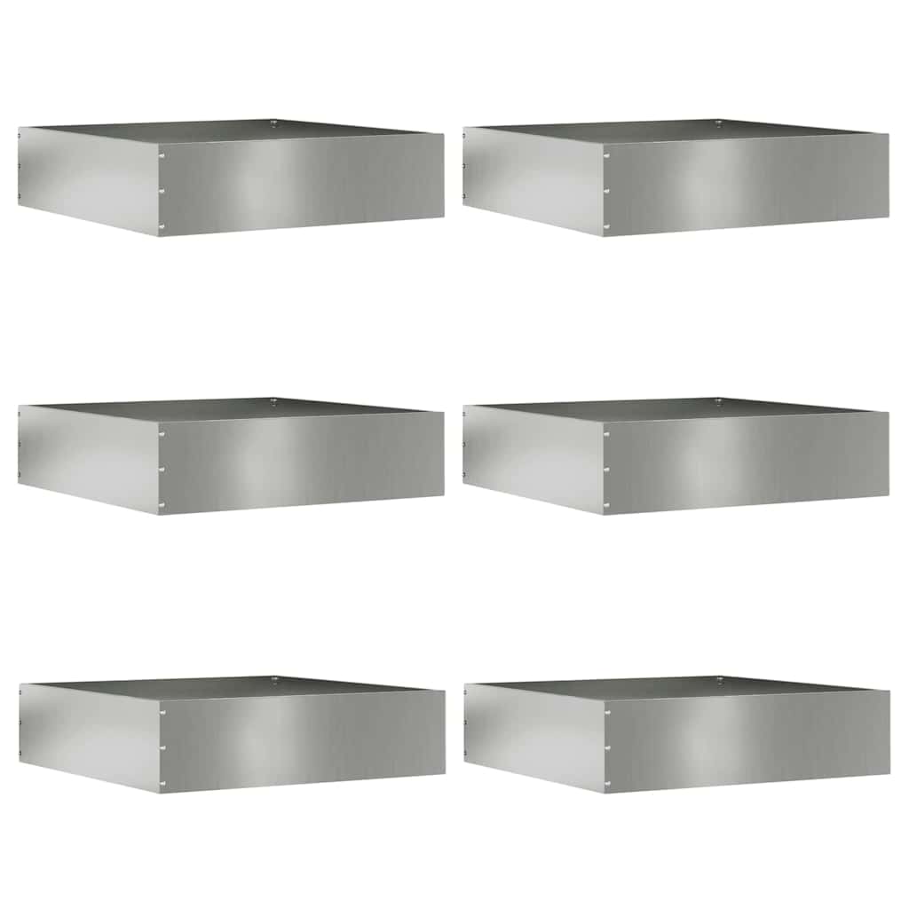Borde de Césped 6 pcs Plateado 50 x 50 x 13 cm | Leroy Merlin