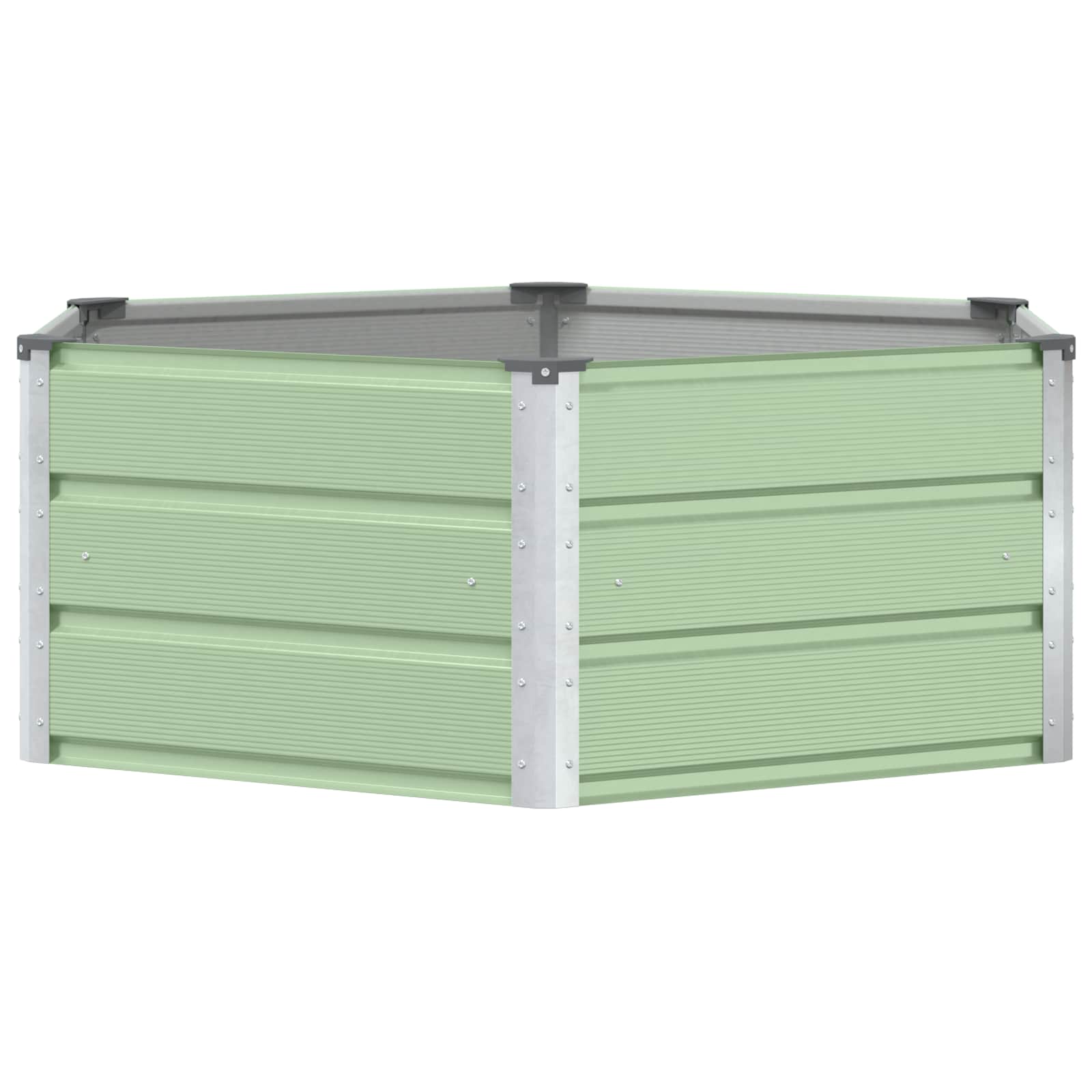 Jardinera hexagonal moderna de acero verde pastel de 129 x 129 x 45 cm ...