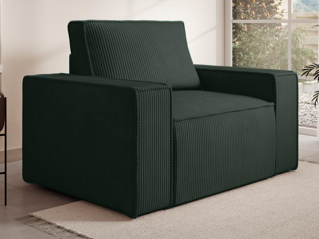 Sillón de pana verde pino AMELIA | Leroy Merlin