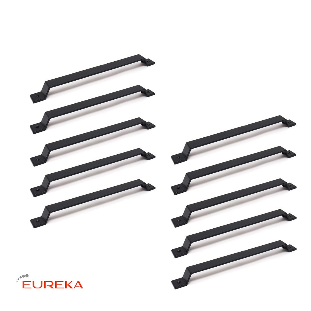 Lot de 10 poignées de meuble Biella Zamak, Noir, entraxe 320mm, vis ...
