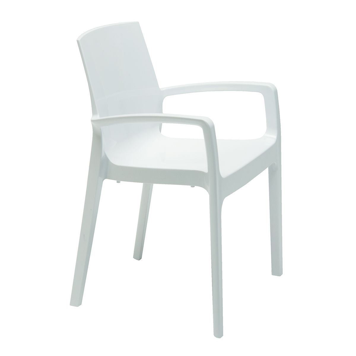 Chaise Avec Accoudoirs Polypropylène Lou Blanc Leroy Merlin
