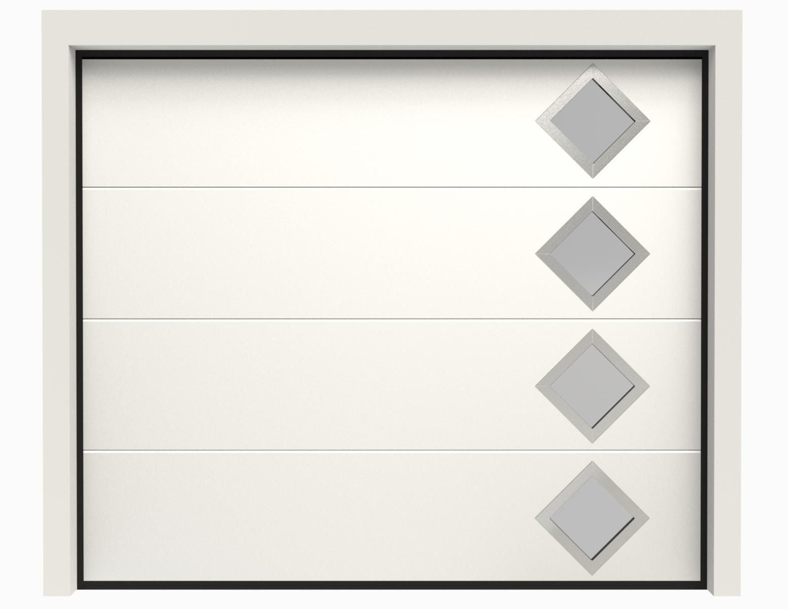 Porte de Garage Sectionnelle Motorisée 240x200 CASTRIE - Blanc sablé ...