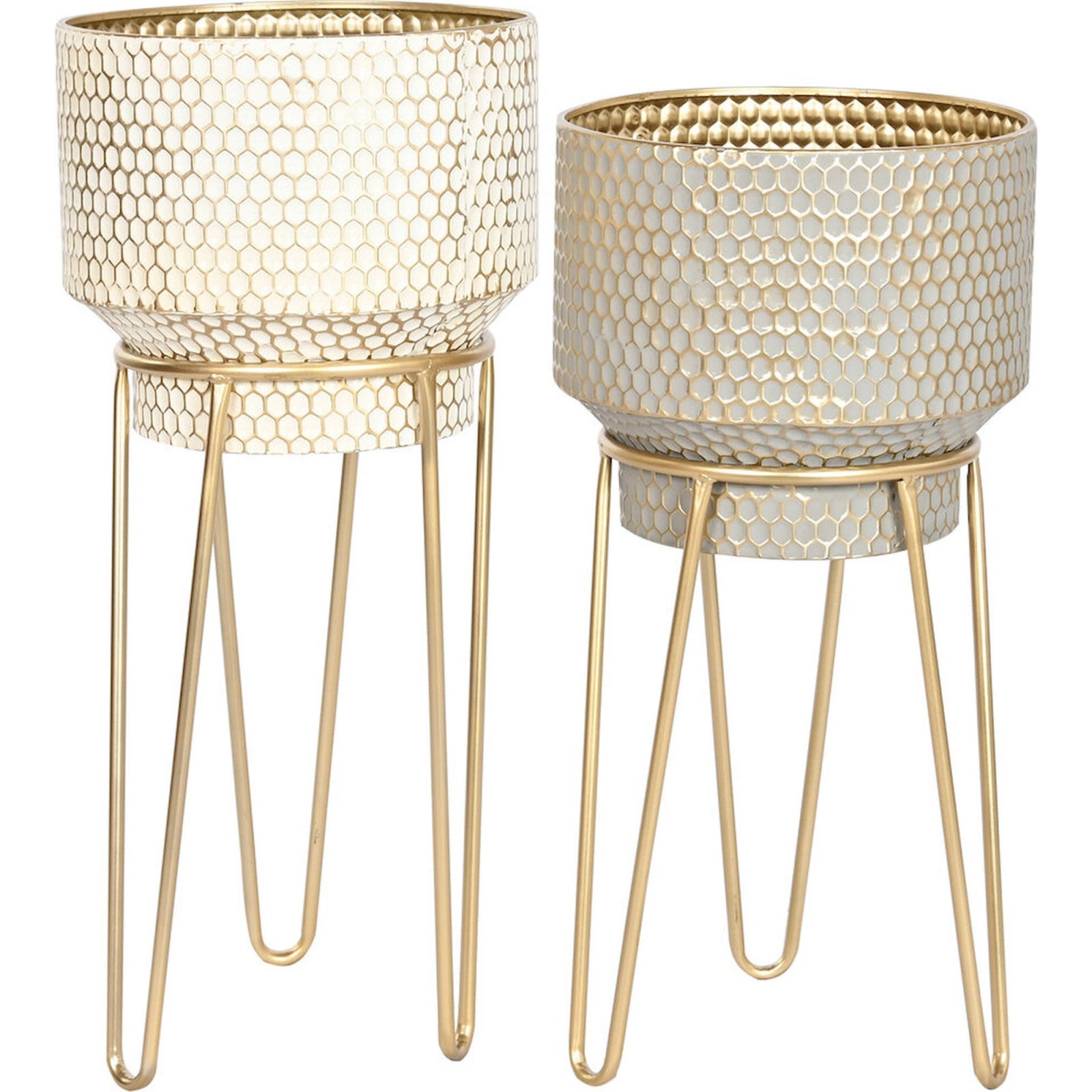 Cache-pot design moderne bicolore élégant en métal 36 x 36 x 80 cm ...