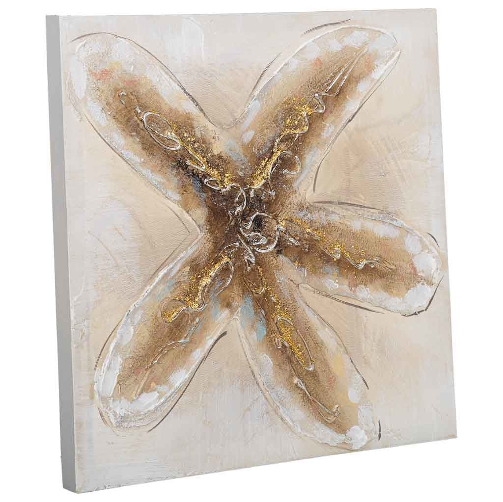 Tableau peint à la main avec relief marron 40x40x2.5h | Leroy Merlin