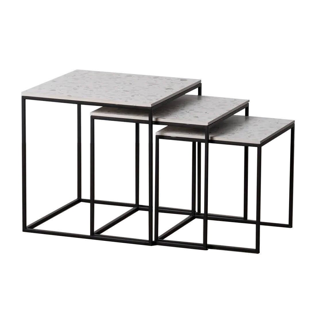 Jeu de 3 tables Noir Gris Fer 45 x 45 x 46 cm (3 Unités) | Leroy Merlin