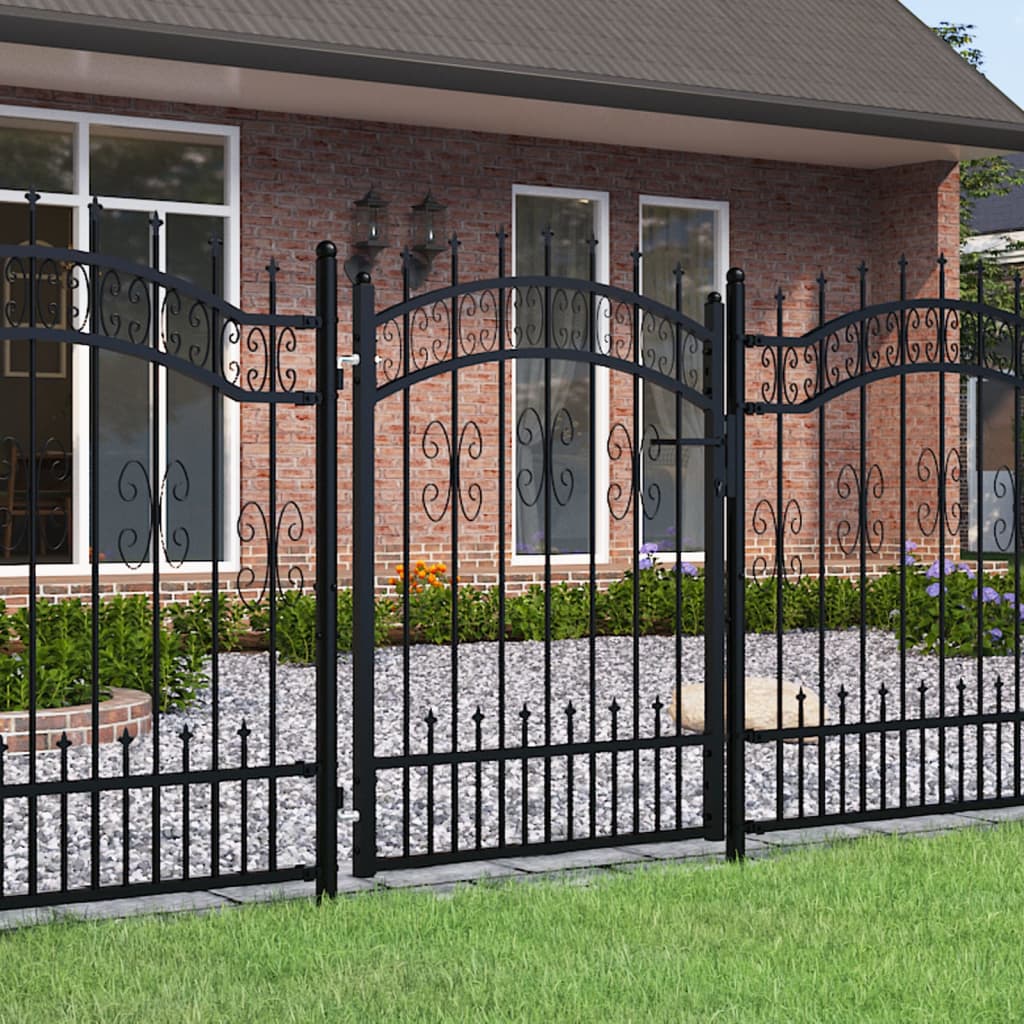 Maison Exclusive - Puerta de valla Kampen con punta de lanza negra ...
