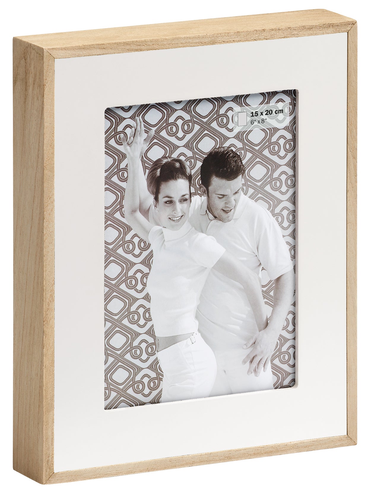 Double cadre pour portrait, 15x20 cm, naturel/blanc | Leroy Merlin