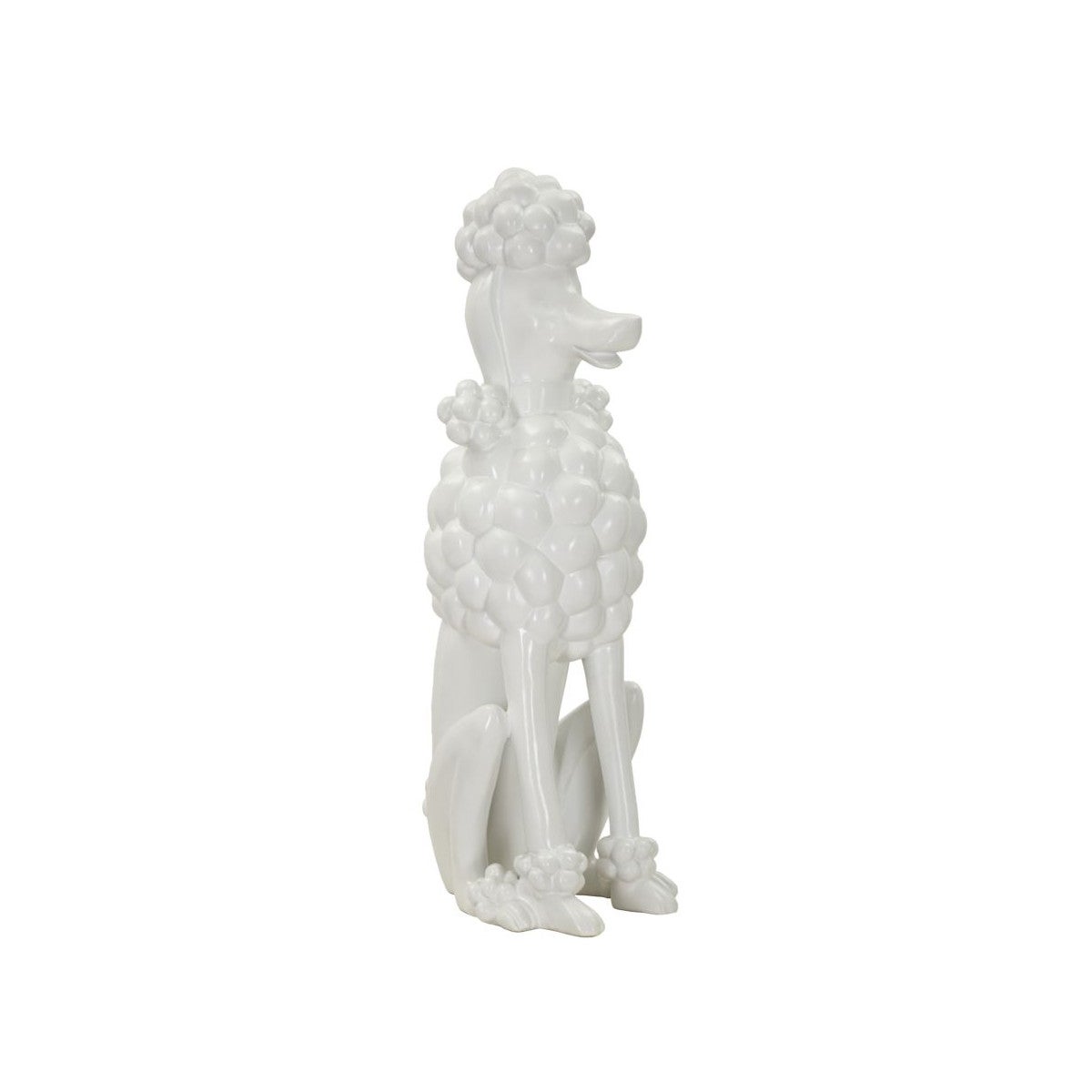 Statue Déco Chien "Caniche Assis" 61cm Blanc | Leroy Merlin