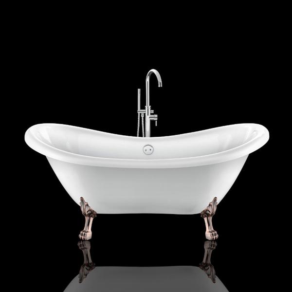 Baignoire ancienne rétro sur pieds DARLINGTON Blanche 175 cm Pieds de ...