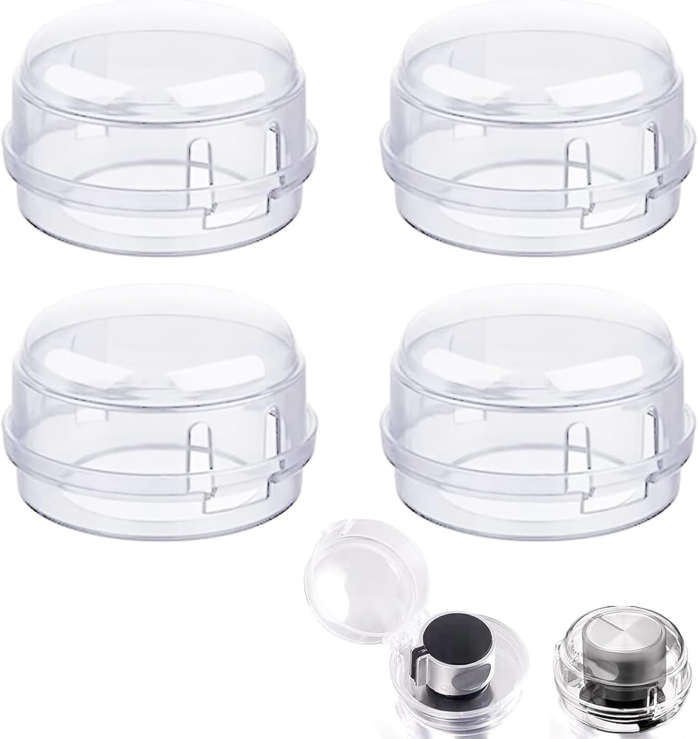 4pc Bouton de Sécurité Four,Cache-Boutons de Cuisinière à Gaz,Gaz ...