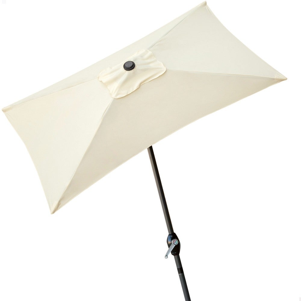 Parasol balcon 200x120 cm couleur crème mât en aluminium Aktive Garden ...