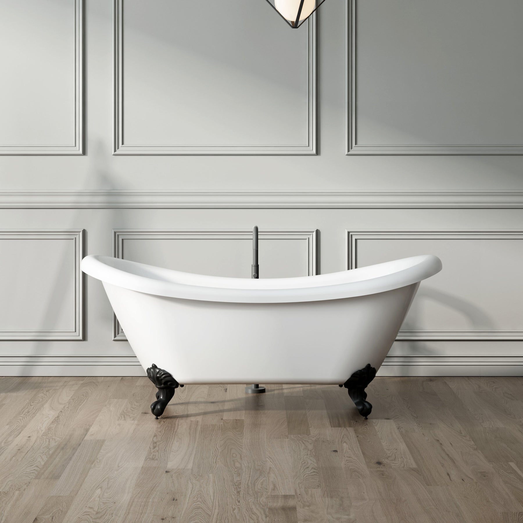 Baignoire ancienne rétro sur pieds DARLINGTON Blanche 175 cm Pieds d ...