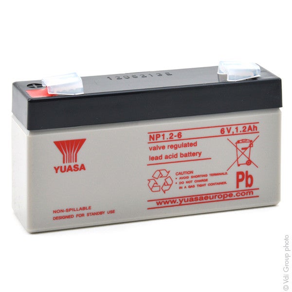 Yuasa - Batterie plomb AGM YUASA NP1.2-6 6V 1.2Ah F4.8 | Leroy Merlin