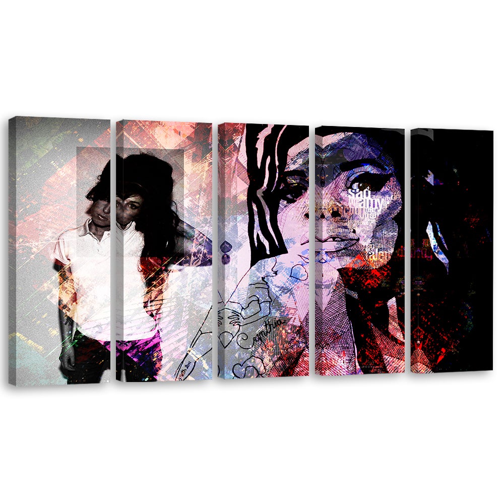 Tableau sur toile en 5 parties, Amy Winehouse 150x100 | Leroy Merlin