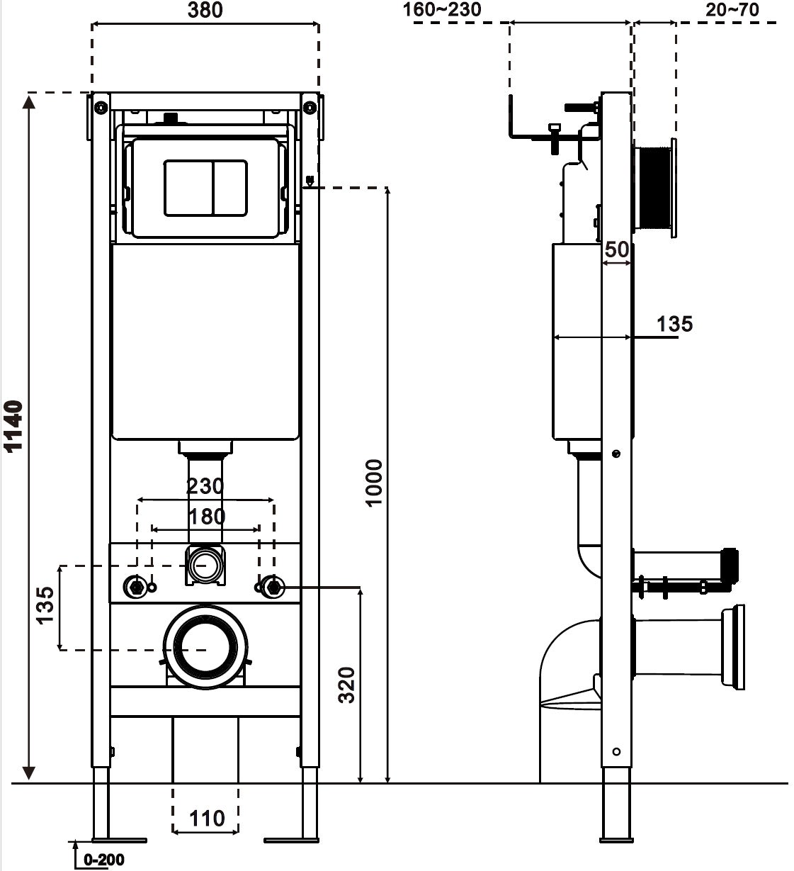 Mexen Tex W cadre encastré pour WC étroit, d'angle - 61105 | Leroy Merlin