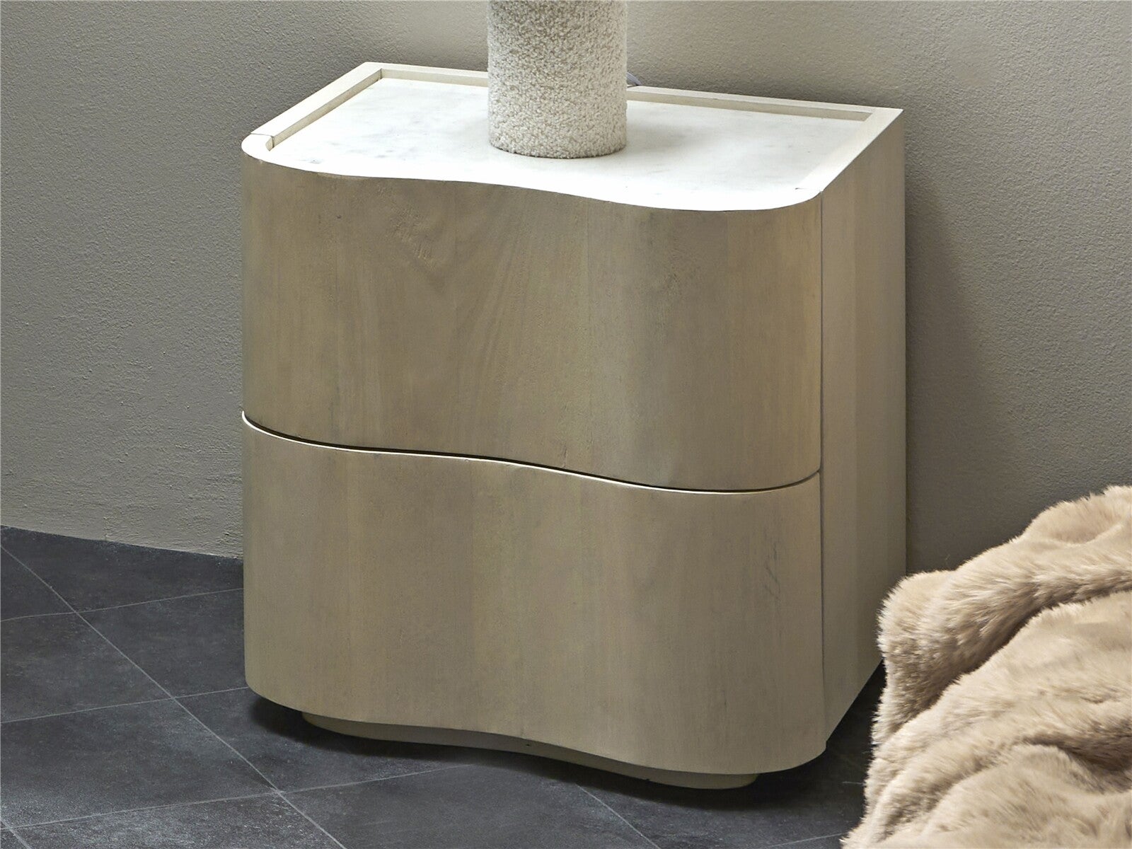 Meuble d'appoint avec 2 tiroirs naturels, 50x40x50cm | Leroy Merlin