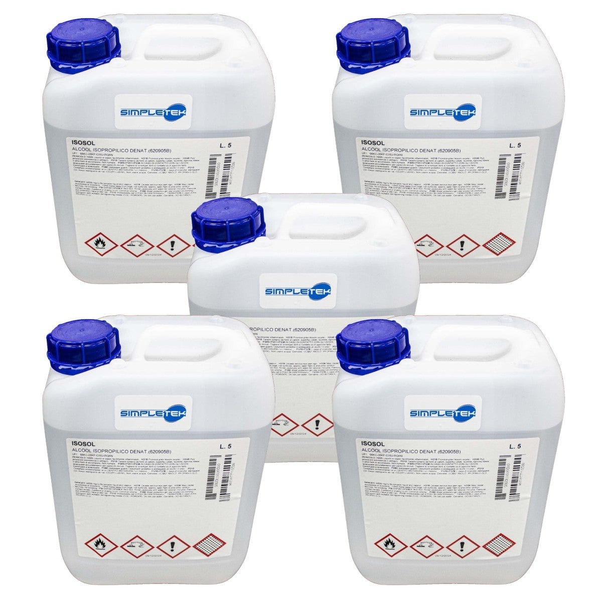 5 X Alcool Isopropilico Isopropanolo 5l Lt Litri Pulizia Ossido ...