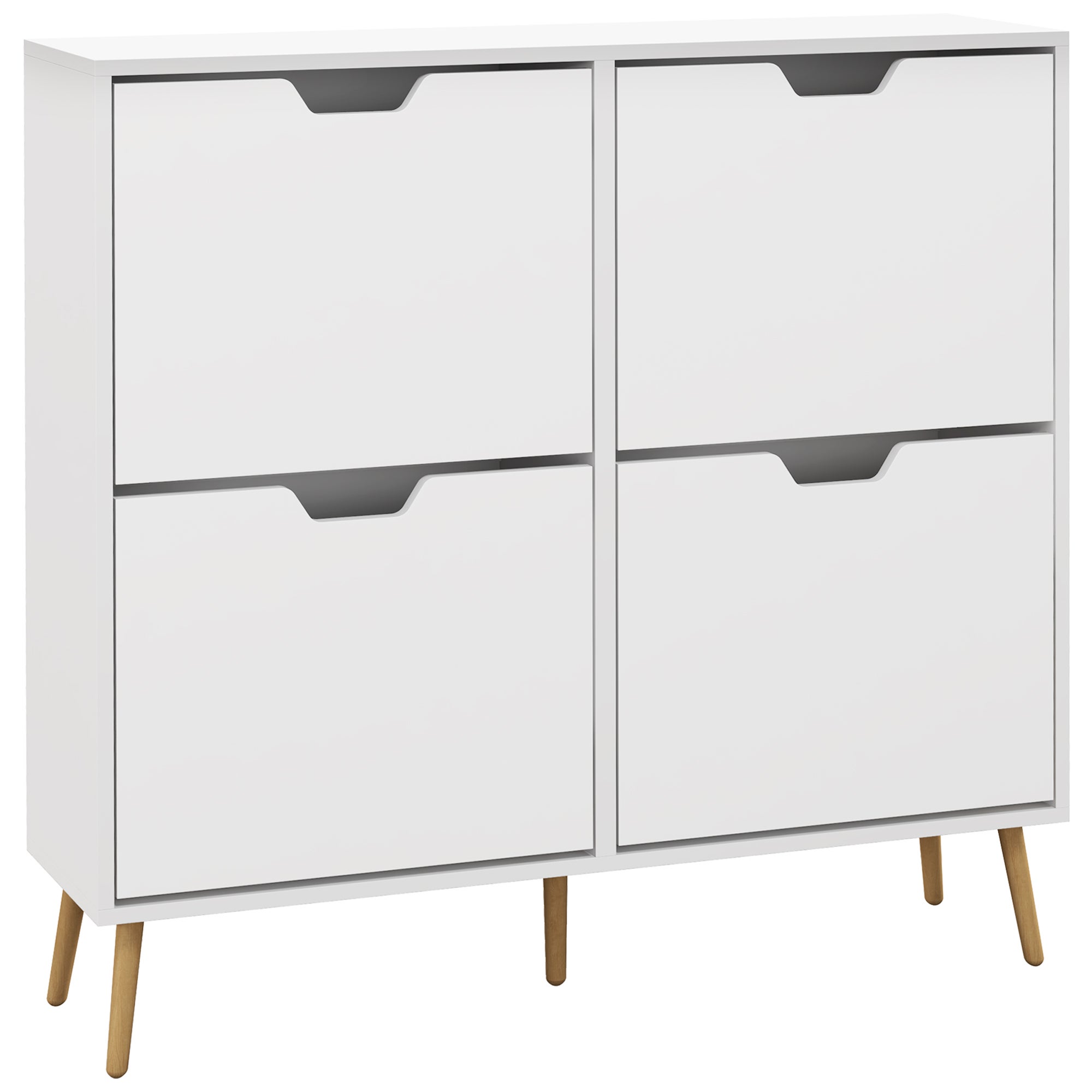Mueble zapatero, 4 cajones abatibles, para 8-16 pares de zapatos, color ...