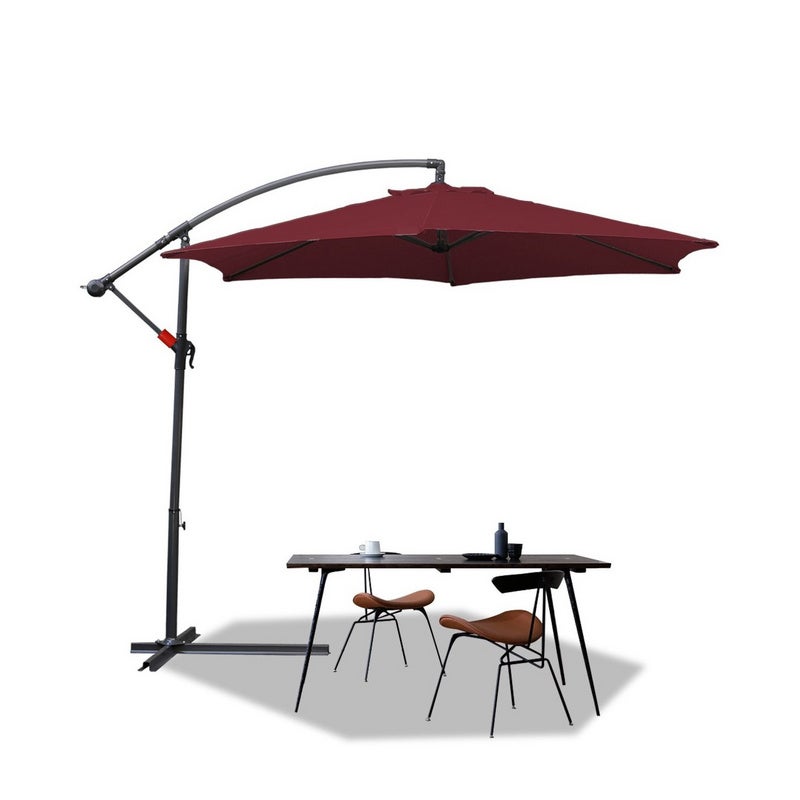 Parasol rouge Ø300cm feu tricolore parasol jardin parasol marché ...