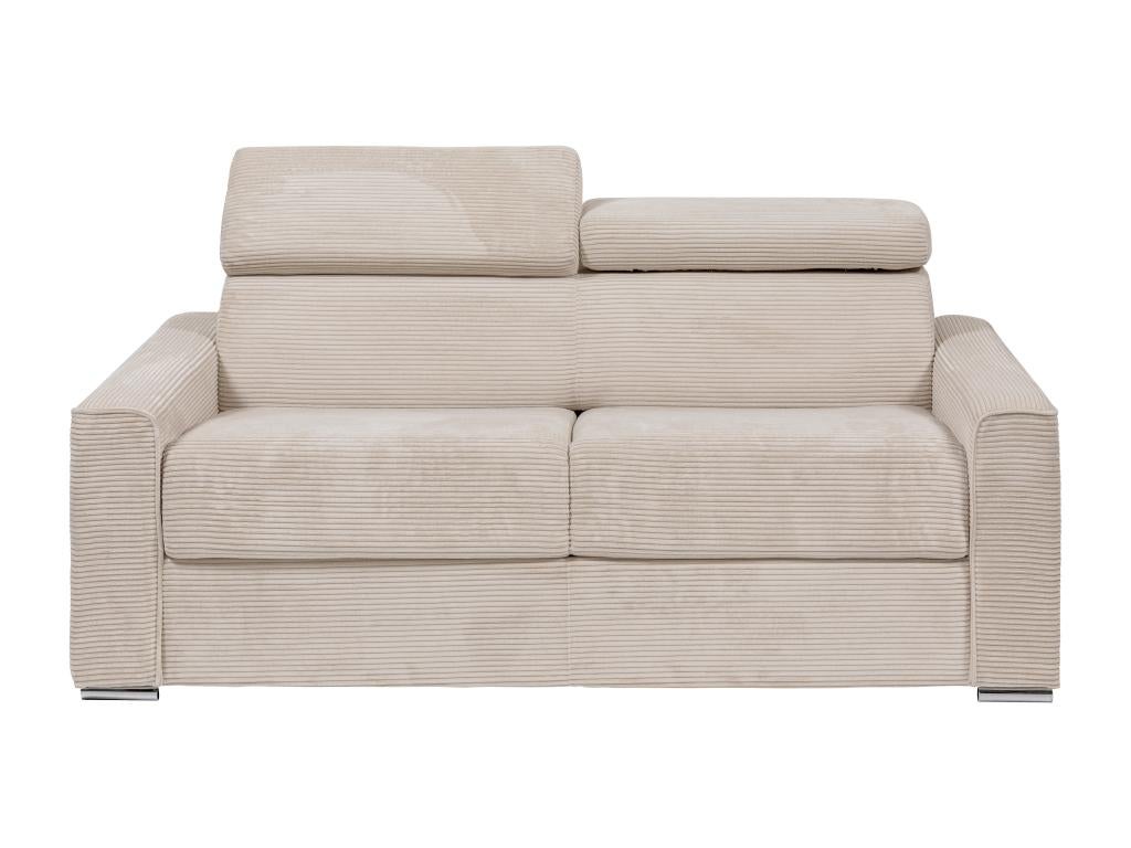 Sofá cama de 3 plazas y con apertura italiana de pana beige - Somier de ...