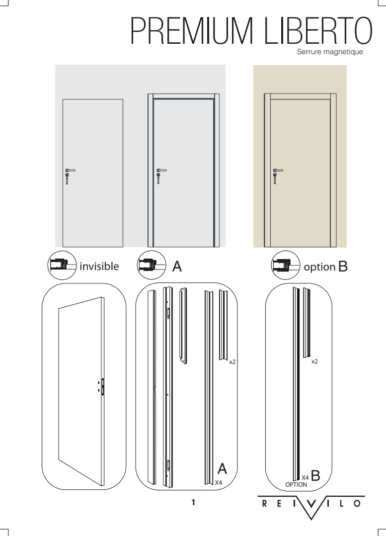 Bloc-porte pose fin de chantier PREMIUM Liberto, H.204 x l.73 cm, pré ...